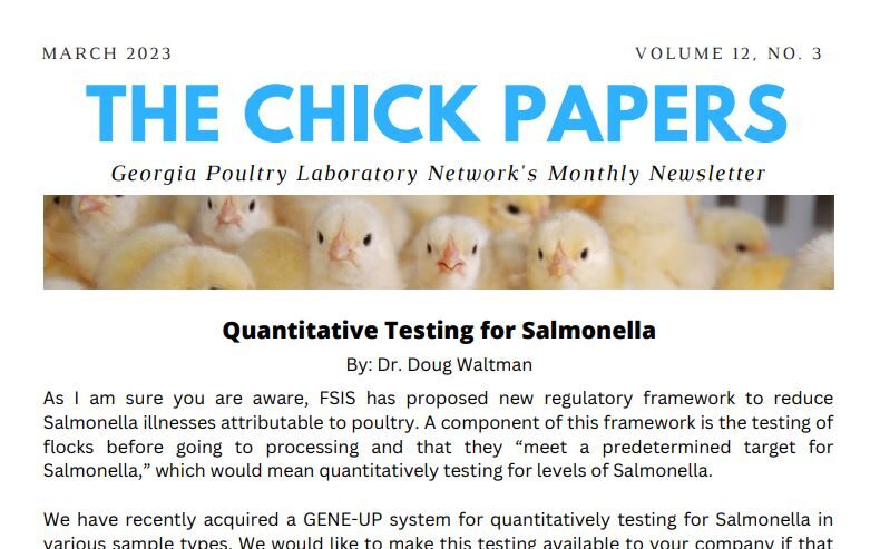 The Chick Papers | Georgia Poultry Laboratory Network
